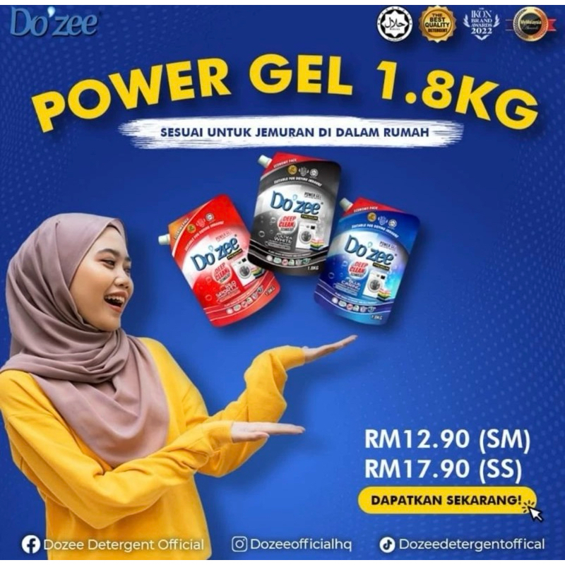 DOZEE POWER GEL PACK 1.8KG |Sabun Gel Dozee HALAL OLEH JAKIM | Shopee ...