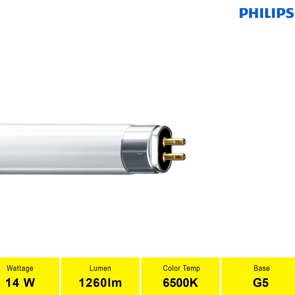Philips Essential Fluo Tube TL5 14W/865 2 ft T5 Fluorescent light tube 14W/865 2 kaki fluo tube ...