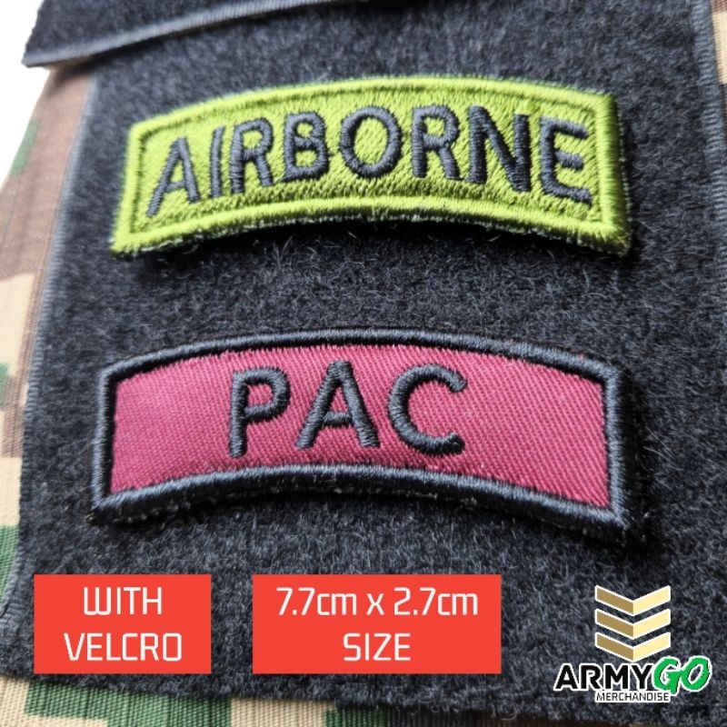 Arm Patch AIRBONE dan PAC (Embroidery Patch) | Shopee Malaysia