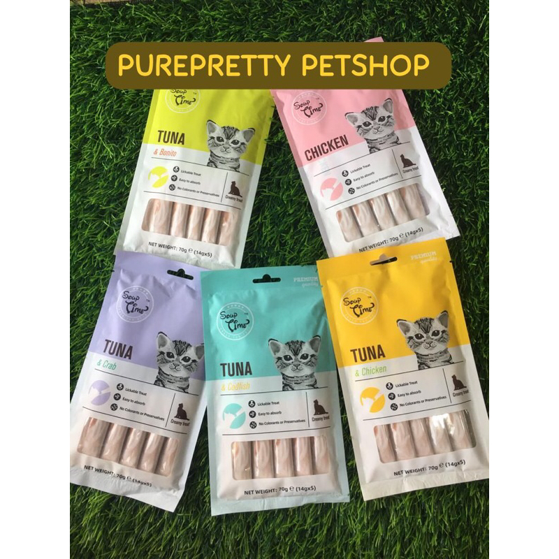 SOUP TIME PREMIUM QUALITY CAT LICKABLE CREAMY TREATS/ Cats Treat ...