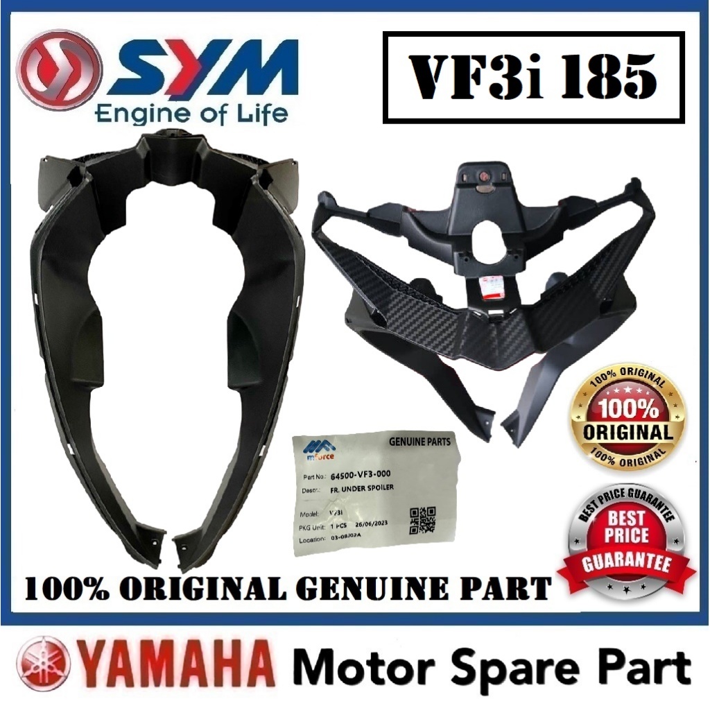 100% ORIGINAL SYM VF3i FRONT UNDER SPOILER COVER 0 64500-VF3-000 STAY VF3 185 SAYAP KEPAK INNER ...