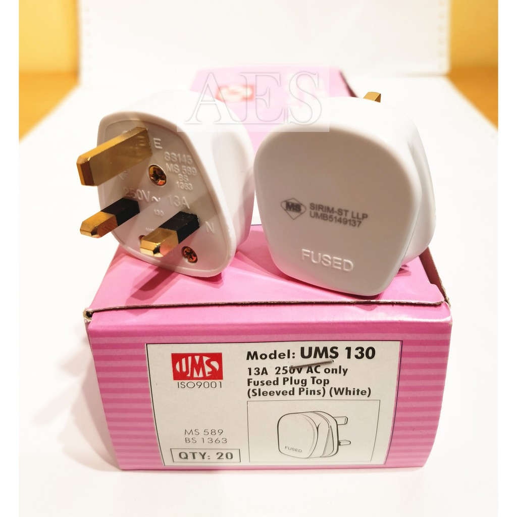 UMS 13A 250V Plug Top Sirim Approved Bakelite Plug Top (PT130) | Shopee ...