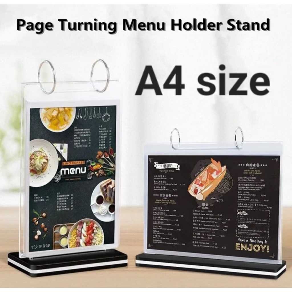 A4 Menu Holder Display Acrylic Sign Holder Table Poster Stand Display ...