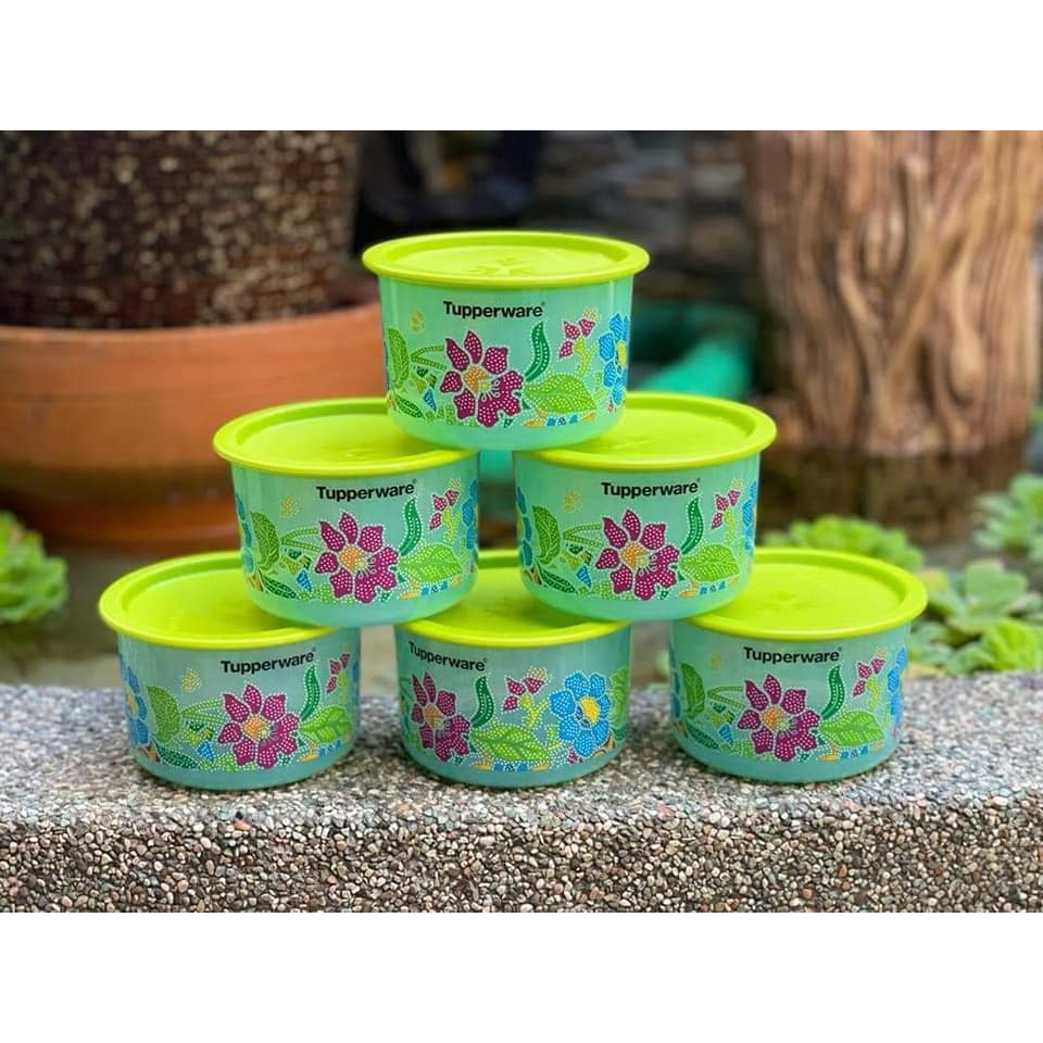 Tupperware Batik One Touch Topper Small Royale Blue Canister Food box ...