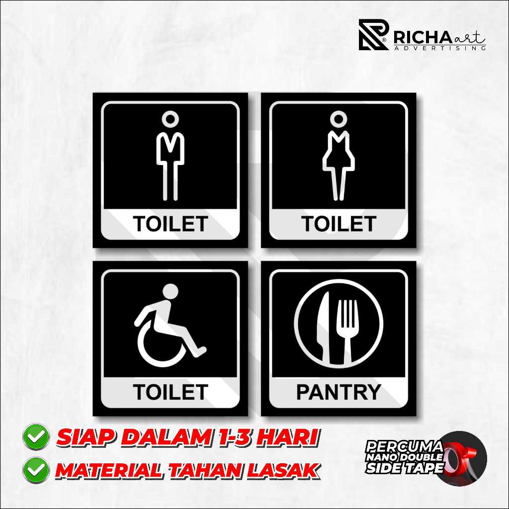 CUSTOM SIGNAGE ACP 3MM (6INCI X 6INCI) PREMIUM PAPAN TANDA BILIK,PINTU ...