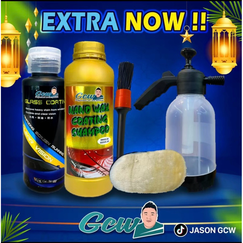 GCW Glass coating EXTRA Nano coating shampoo + spray Botol🔥 | Shopee ...