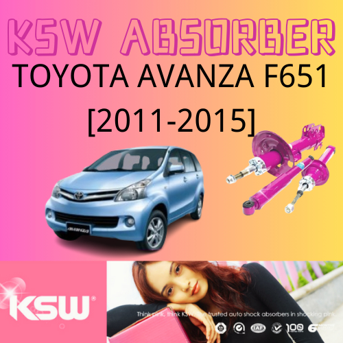 Ksw Shock Absorber[Gas]Toyota Avanza F651[2011-2015]Front&rear | Shopee ...