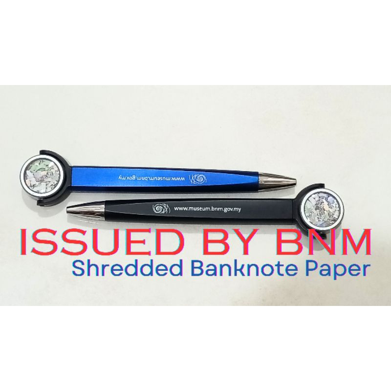 BNM Bank Negara Malaysia Shredded Banknote Paper Ball Pen 🖋️ Wang Duit ...
