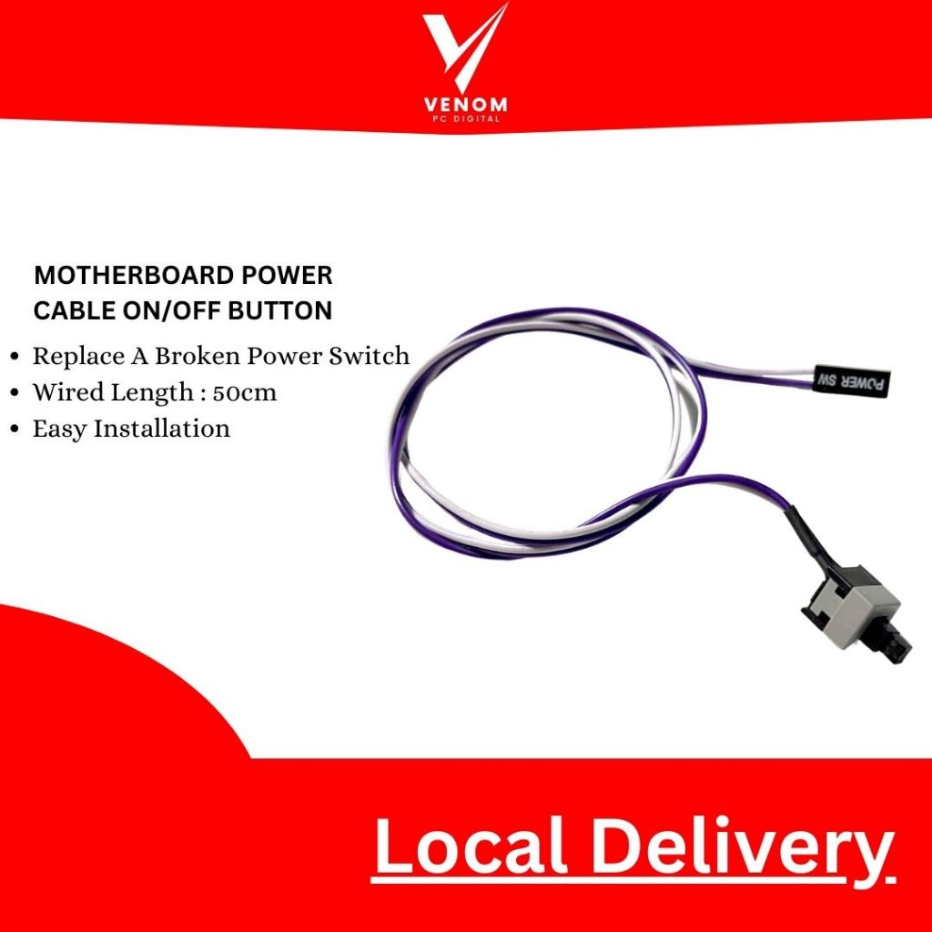 Computer Motherboard Power Cable On Off Reset Button Switch PC | Shopee ...