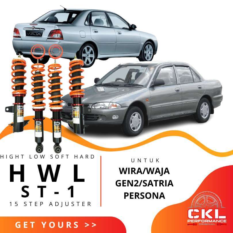 PROTON WIRA/SATRIA/WAJA/PERSONA/GEN-2 93-09 HWL ST-1 SERIES ADJUSTABLE ...