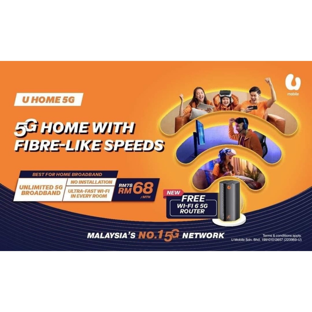 U Home 5G Internet Plan with HUAWEI / ZTE WiFi 6 Router Contract 2 ...
