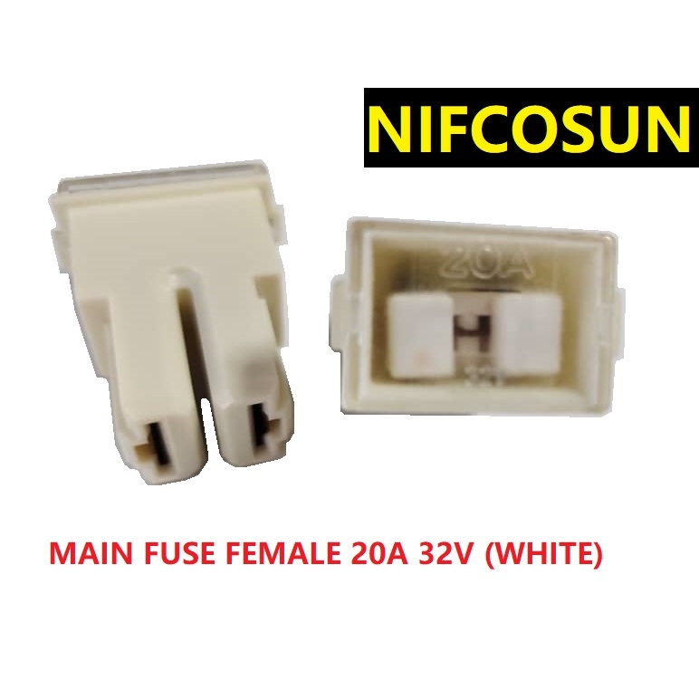 [READY STOCK] AUTOMOBILE CAR MAIN FUSE FEMALE 20A 32V (WHITE) | Shopee ...