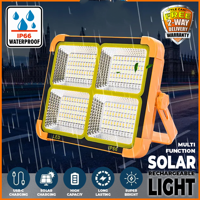 336 LED's Solar Charge Outdoor Light USB Rechargeable Waterproof Super ...