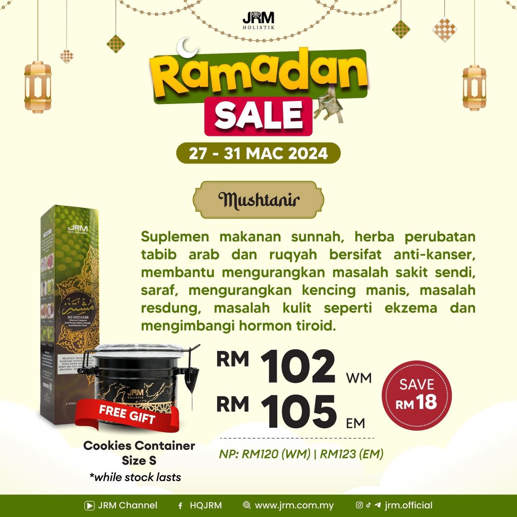 JRM JUS MUSTANIR FREE BALANG KUIH RAYA ( COOKIES JAR) JAMU RATU MALAYA ...