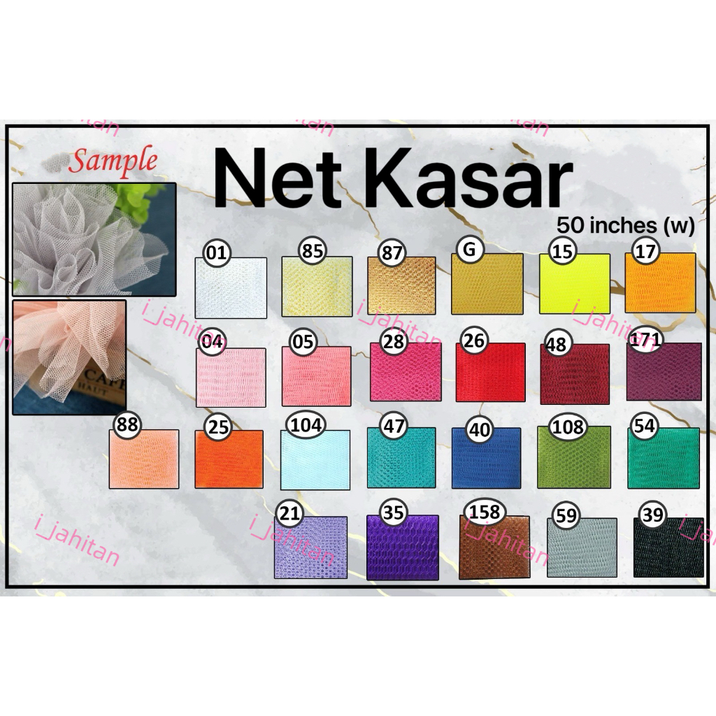 Kain Net Kasar/ Net Kasar Bidang 50 inches/Mt | Shopee Malaysia
