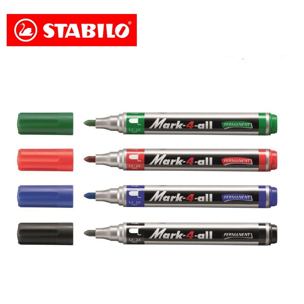 (mata bulat) Stabilo Mark-4-All Permanent Marker Bullet Fine Tip ...