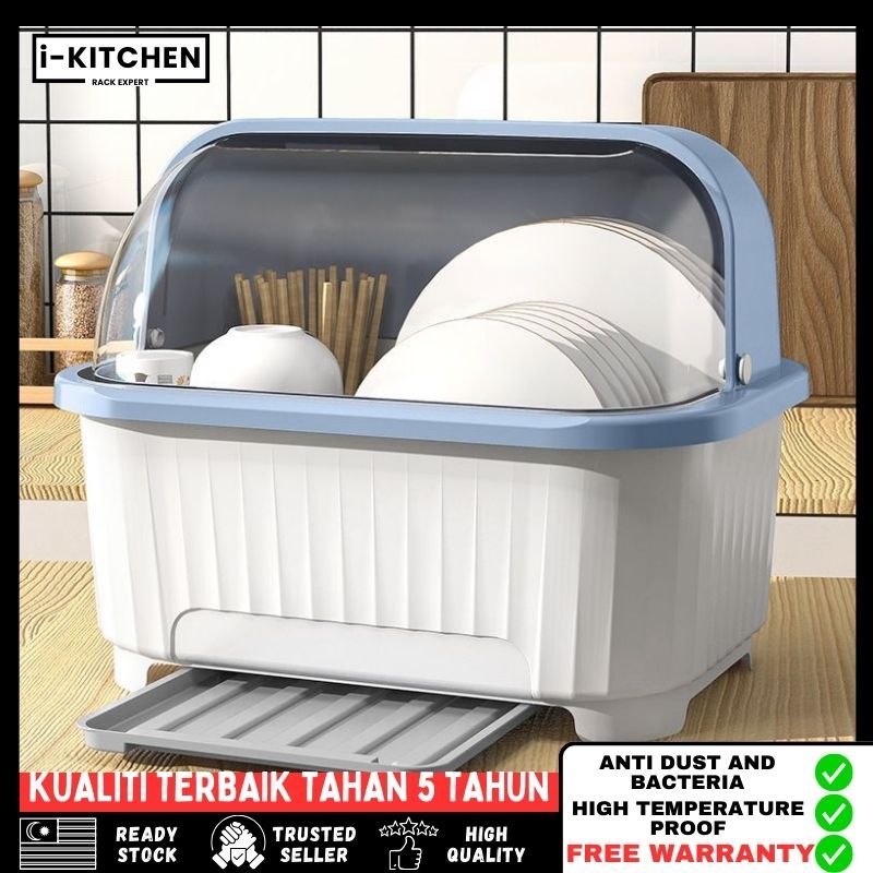 i-KITCHEN】DISH RACK DRAINER WITH COVER KITCHEN ORAGNIZER KITCHEN RACK ...