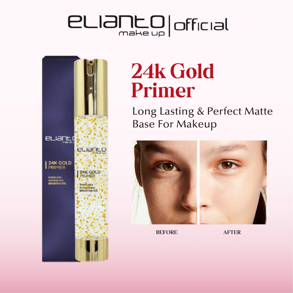 Elianto 24K Gold Primer Makeup Base Poreless Matte Brightening | Shopee ...