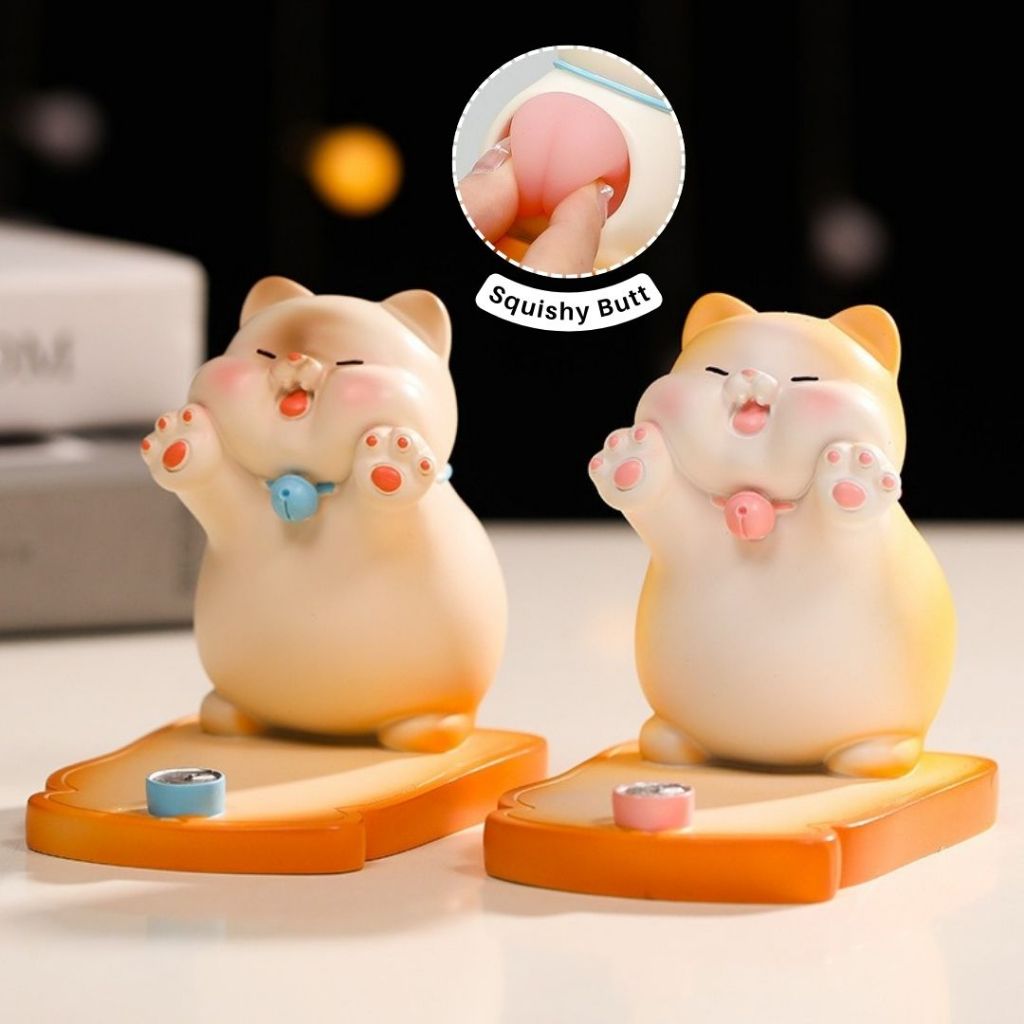 Cat Phone Stand Tablet Holder Squishy Butt Cute Kitten Figurine ...