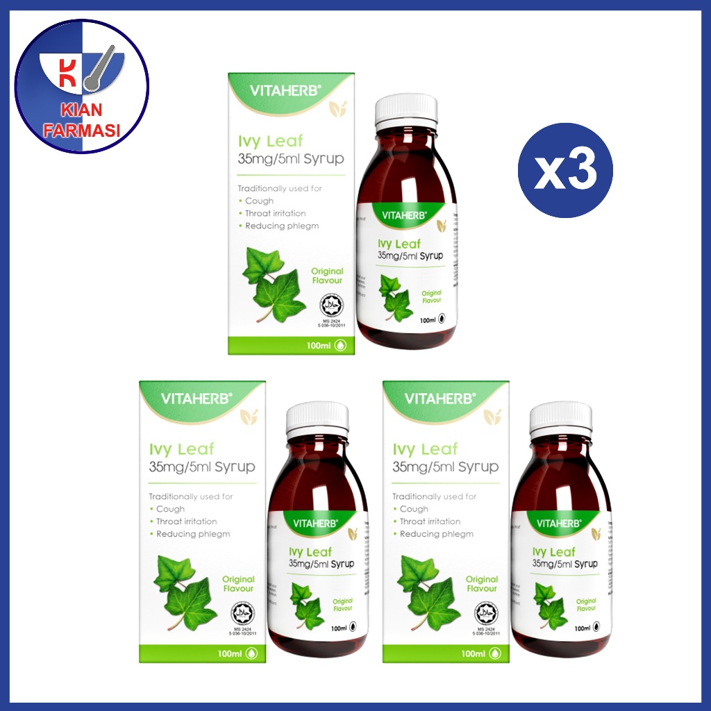 [Bundle of 3] VitaHerb Ivy Leaf Cough Syrup 120ml | Shopee Malaysia