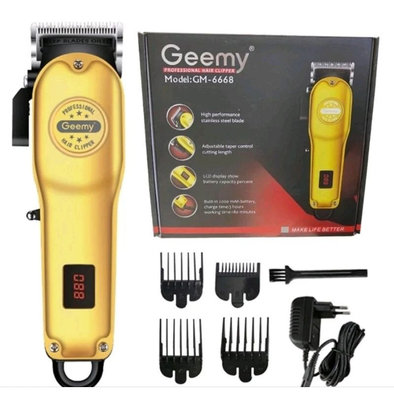 Geemy Gm-6668 Cordless Rechargeable Hair Clippers Cutter Trimmer ...
