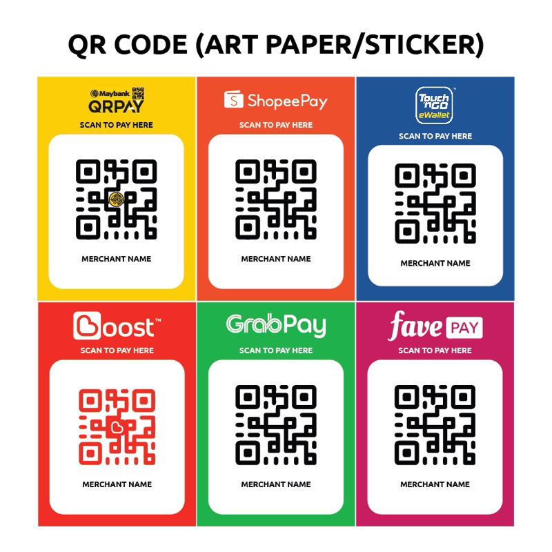 A5 QR CODE PRINTED STICKER / 190GSM CARD / LAMINATED FOR BUSINESS ...