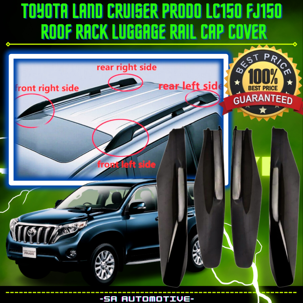 TOYOTA LAND CRUISER PRODO LC150 FJ150 ROOF RACK LUGGAGE RAIL CAP COVER ...