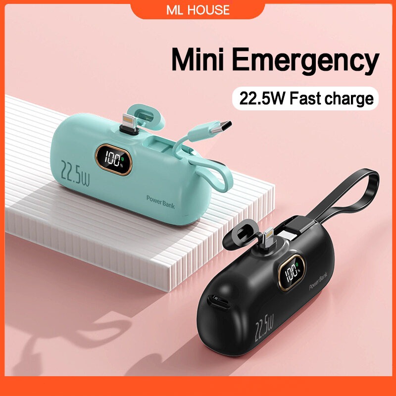 Mini Power Bank 10000mAh PD Fast Charging Power Bank Portable External ...