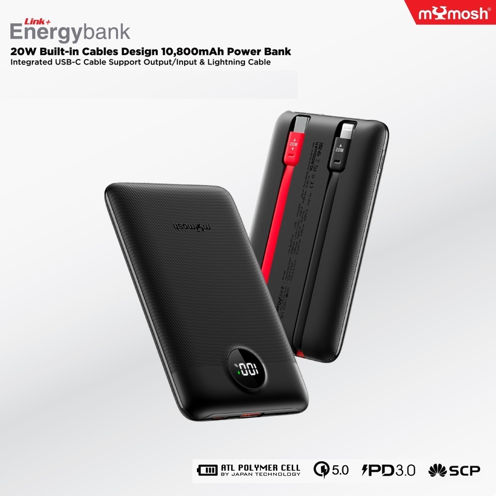 MyMosh POWER BANK 20W Built in Cable 10,800mAh | Shopee Malaysia