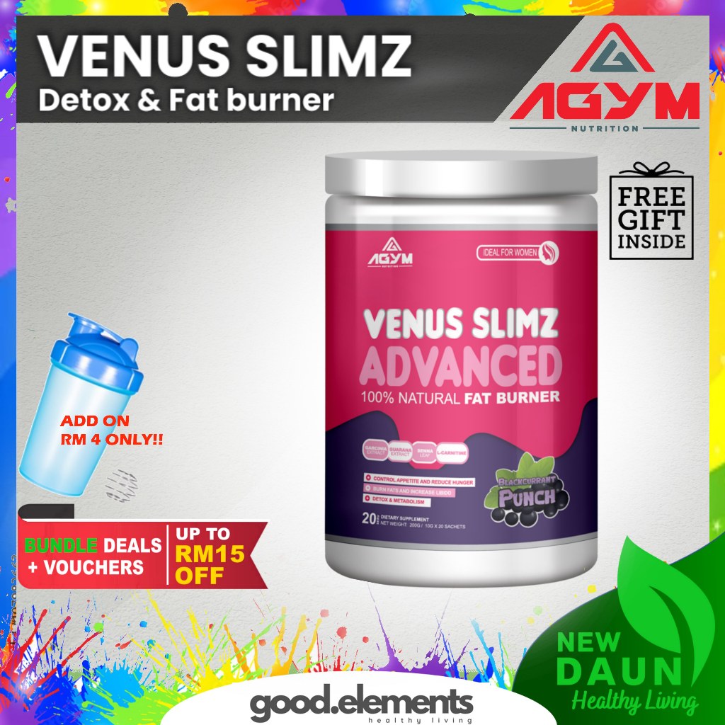 AGYM NUTRITION Venus Slimz Advanced 100% Natural Fat Burner 200g WOMEN ...