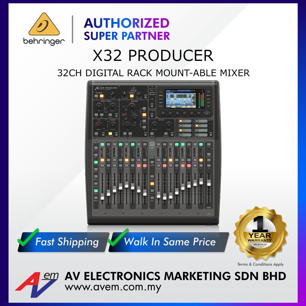 BEHRINGER X32 PRODUCER 40-Input, 25-Bus Rack-Mountable Digital Mixing ...