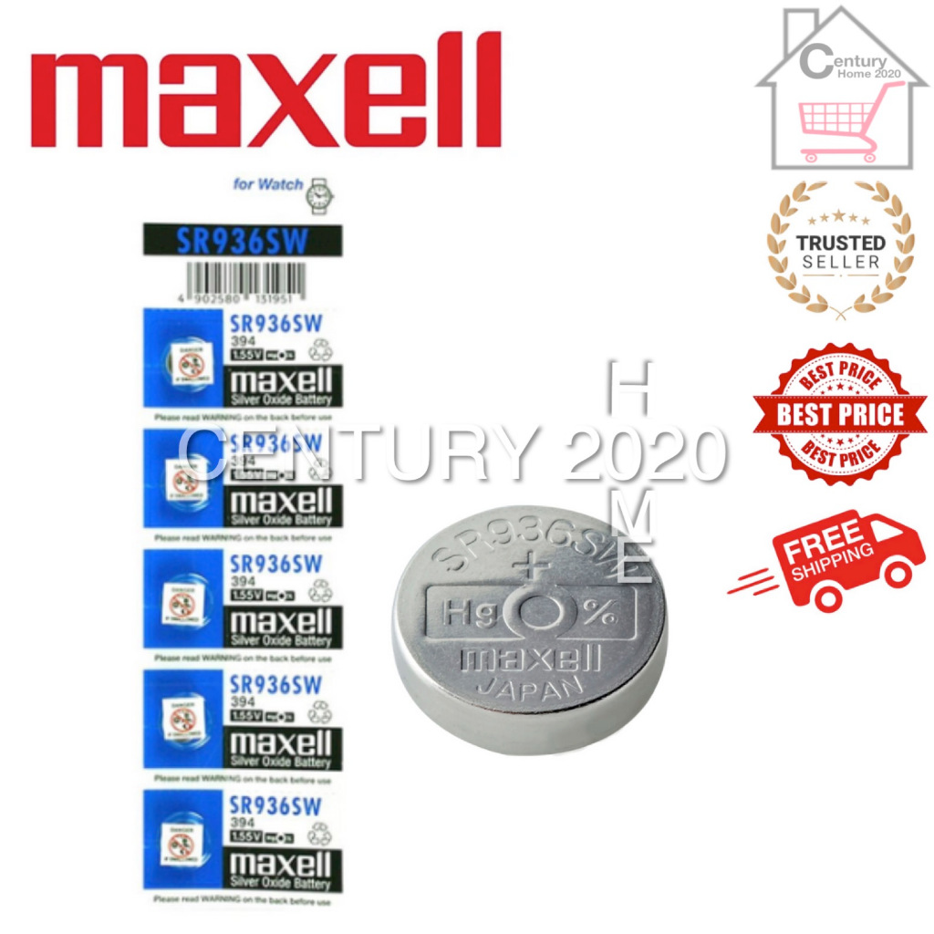 MAXELL 394 Silver Oxide Battery SR936SW Original 5pcs/pack | Shopee ...
