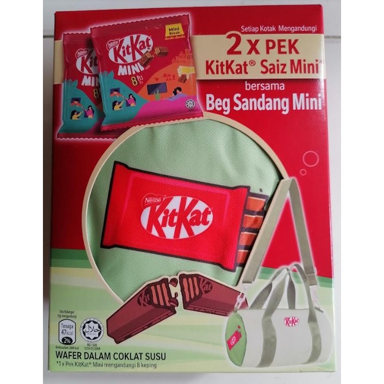 Kitkat Mini Wafer Bundle with Free green Duffle Bag KitKat 2 x Packs ...