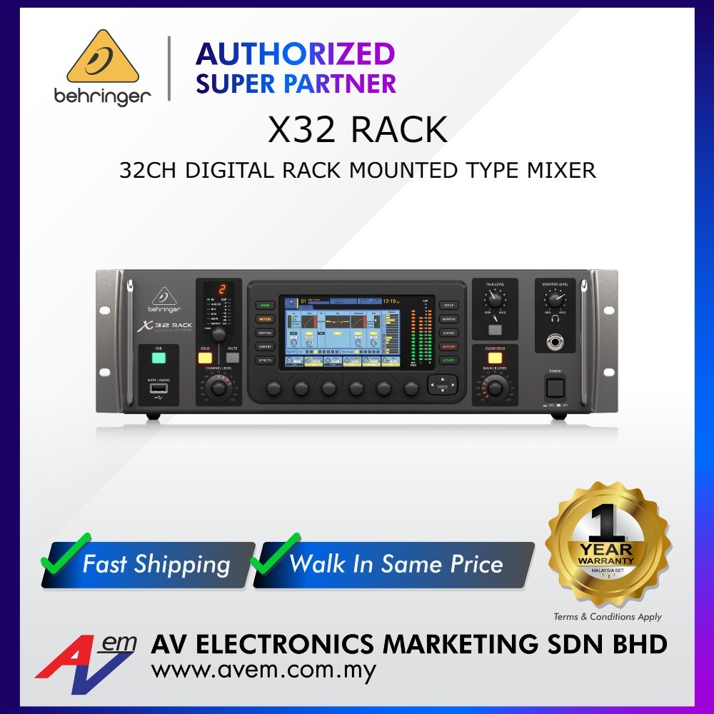 BEHRINGER X32 RACK 40-Input, 25-Bus Digital Rack Mixer with 16 ...