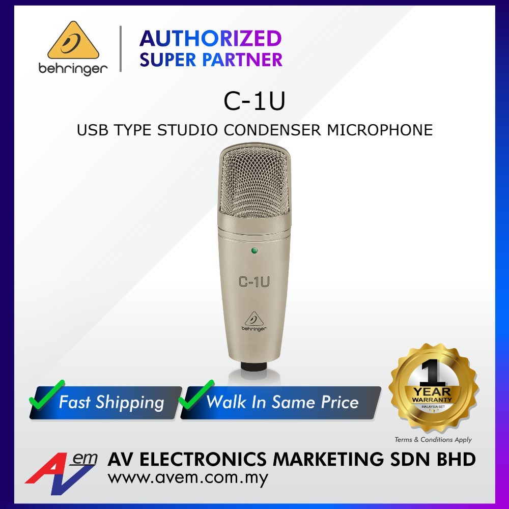 BEHRINGER C-1U USB Studio Condenser Microphone | Shopee Malaysia