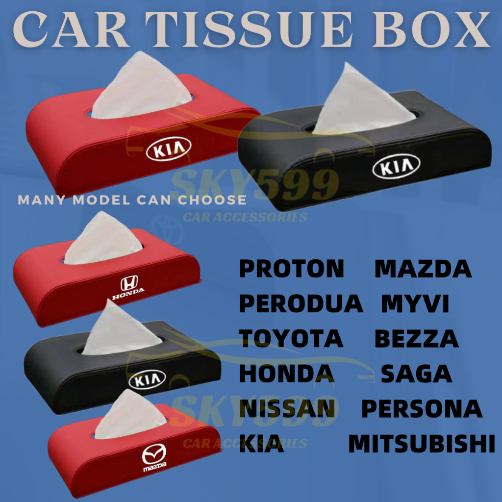 Leather Car Tissue Box Holder for Perodua Proton Toyota Honda Nissan ...