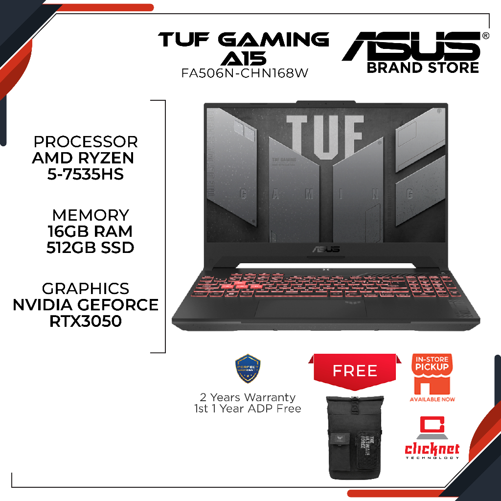 ASUS TUF Gaming A15 FA506N-CHN168W R5-7535HS/ 16GB 5600MHZ/ 512GB M.2 ...