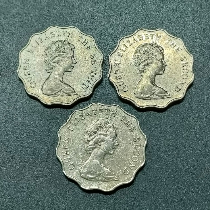 British Hong Kong QE II A Set Of 2 Dollar 1987-1992 ( 3 Coins ) | Shopee Malaysia