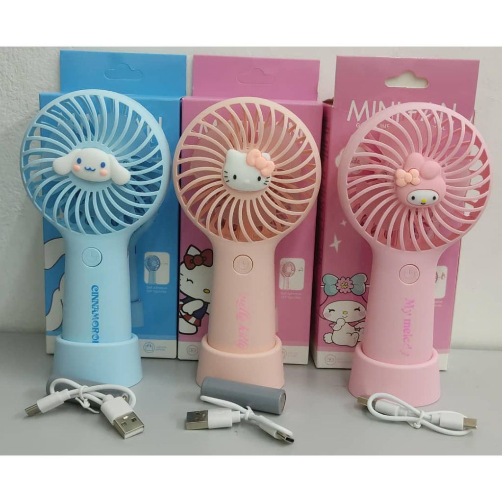 (Ready Stock) Reachargeable mini fan Have kuromi, melody,Hello kitty ...