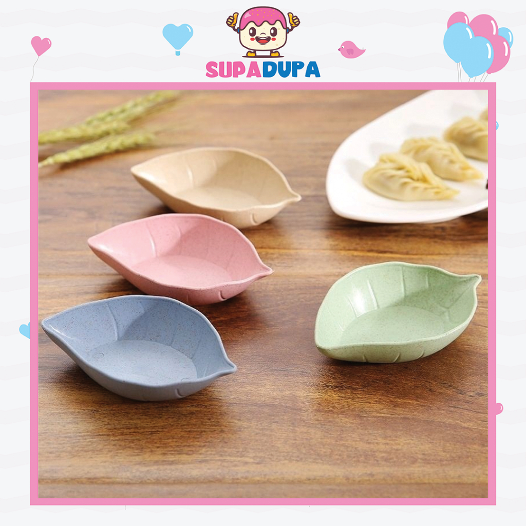 Multipurpose Small Dish Plate Leaf Design Cute Wheat Straw Feeding Dish ...