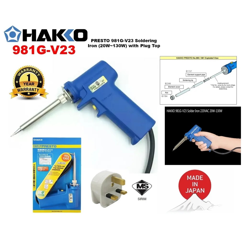 Hakko Presto 981G-V23 (20W-130W) Soldering Iron (Made in Japan) | Shopee Malaysia