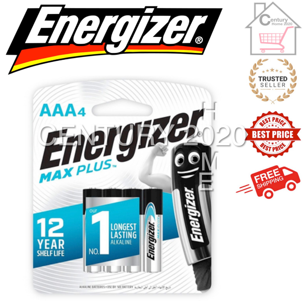 ENERGIZER Max Plus AAA/AA Battery Alkaline Battery 4pcs/pack | Shopee ...