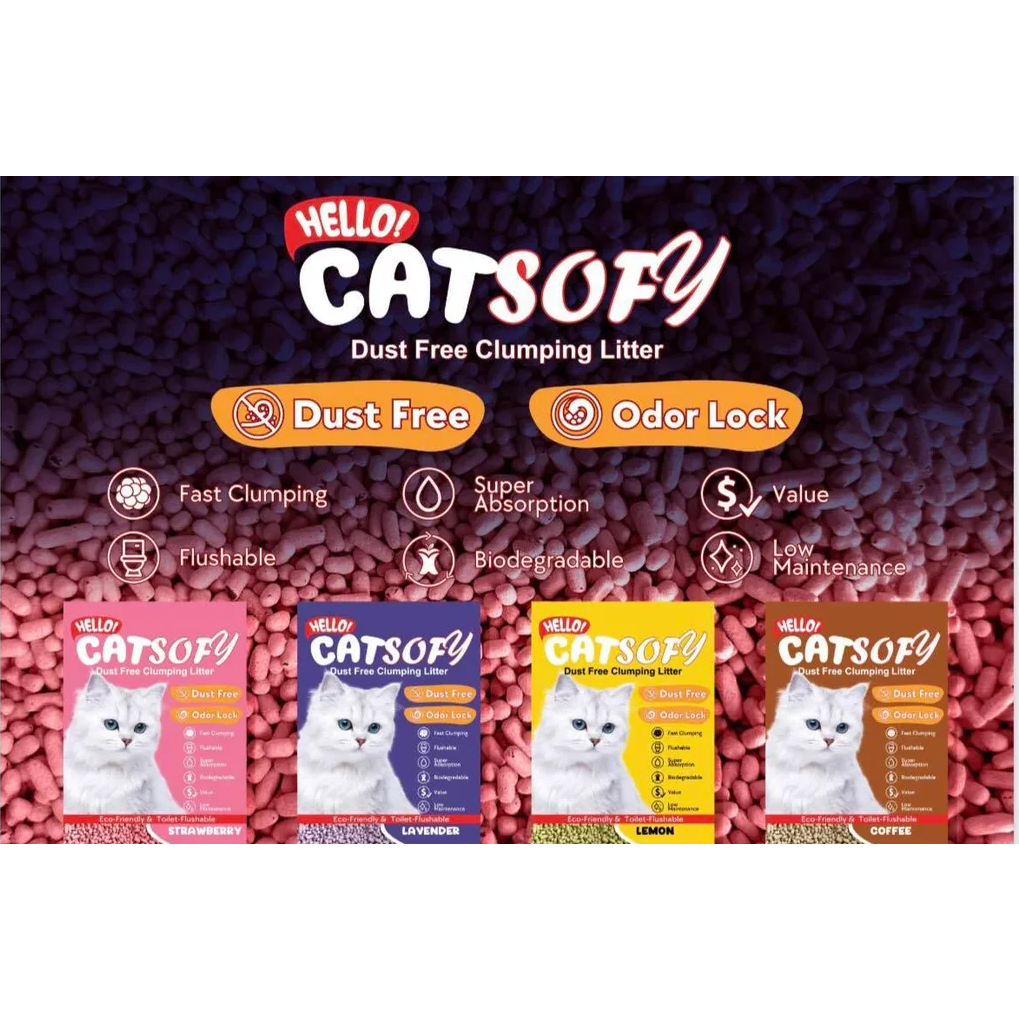 HELLO CATSOFY CLUMPING CAT LITTER 6L [ASSORTED SCENTS] | Shopee Malaysia