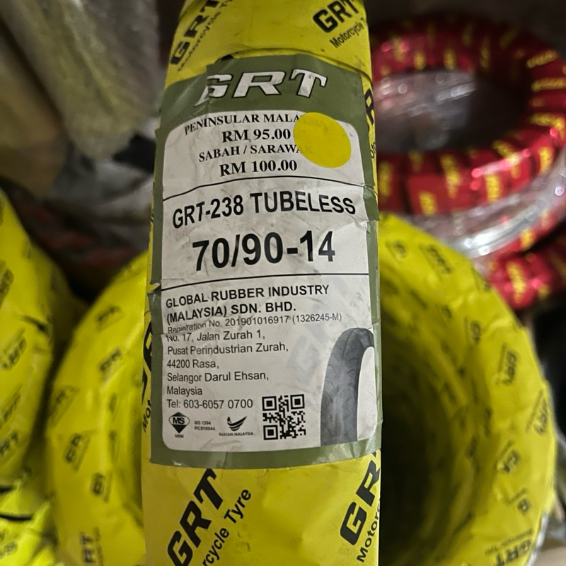 GRT TAYAR GRT-238 70/90-14 80/90-14 TUBELESS TAYAR ( cutting maxis ...