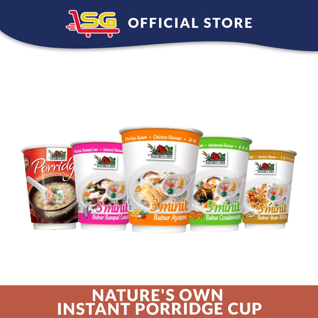 SG | Nature's Own Bubur Segera 3minit Instant Cup Porridge Spicy Shrimp ...
