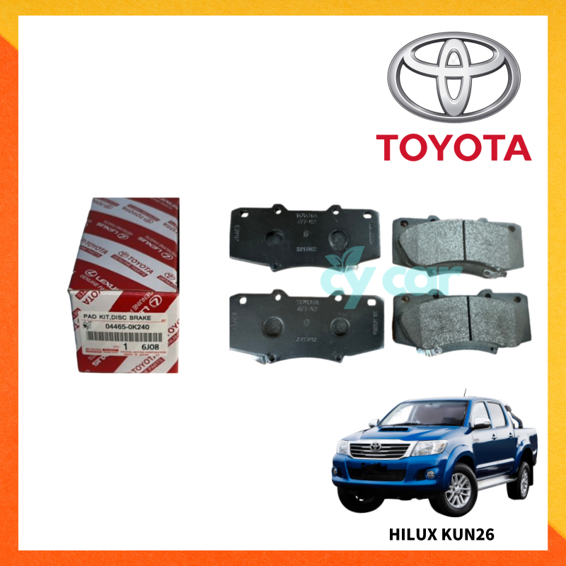 100% ORIGINAL TOYOTA HILUX KUN26 FRONT DISC BRAKE PAD FRONT 04465-0K240 04465-0K340 | Shopee ...