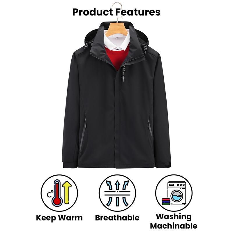🔥[WATERPROOF]🔥 Hoodie Boleh Tanggal Topi Water-Resistant Windbreaker ...