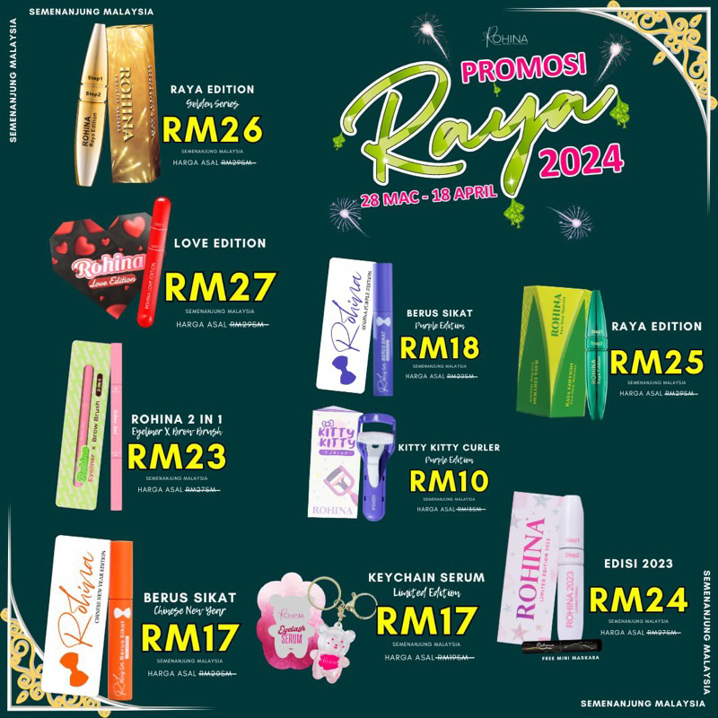 Rohina 2023 Rohina Raya Edision Serum Bulu Mata | Shopee Malaysia