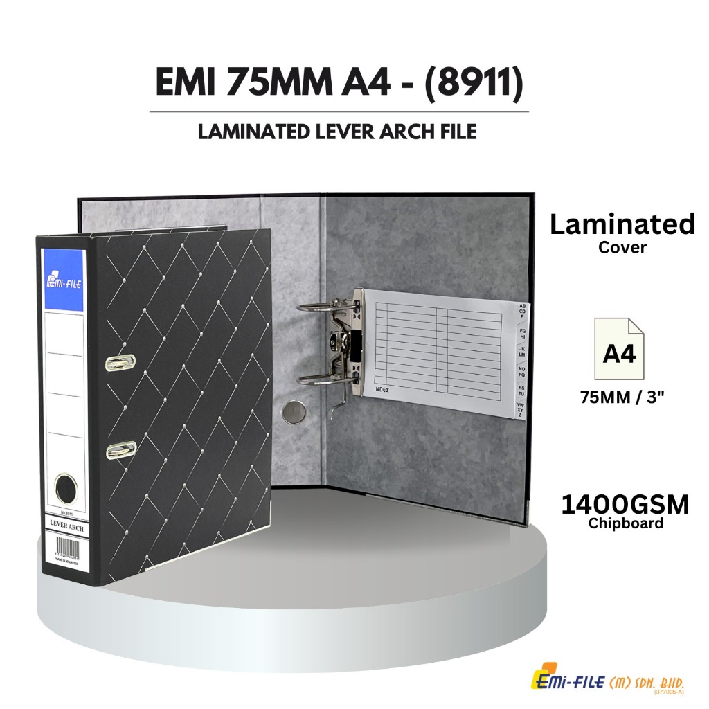 (HIGH QUALITY) EMI 3" Lever Arch File - A4 (8911) / 24pcs | Shopee Malaysia