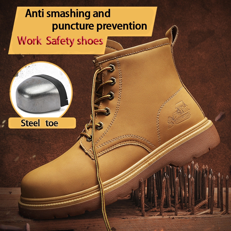 Steel toed Boots Safety Boots Anti-smashing Wear-resistant Safety shoes ...